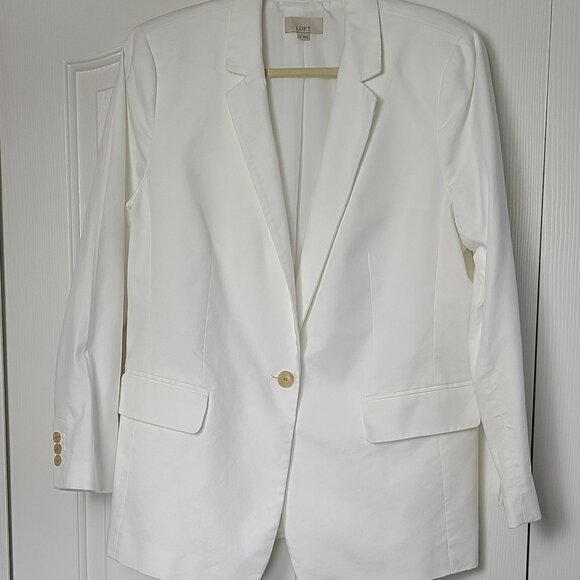 LOFT | Jackets & Coats | Nwot Womens Loft White Blazer Sz 6 | Poshmark